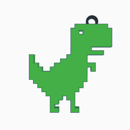 🦖 Google Dinosaur - Key Chain・ STL File for 3D printing・Cults