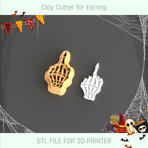 💀 Skeleton Middle Finger・ 3D File for 3D printing・Cults