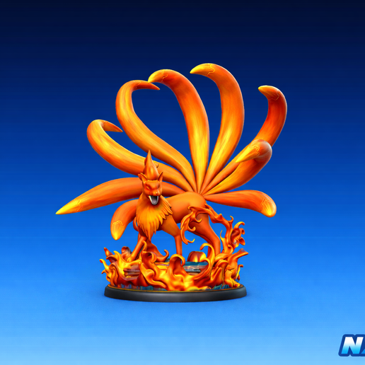 🦊 Solarflame Nine-Tail Fox – Mythic Fire Spirit Statue STL・ 3D File for ...