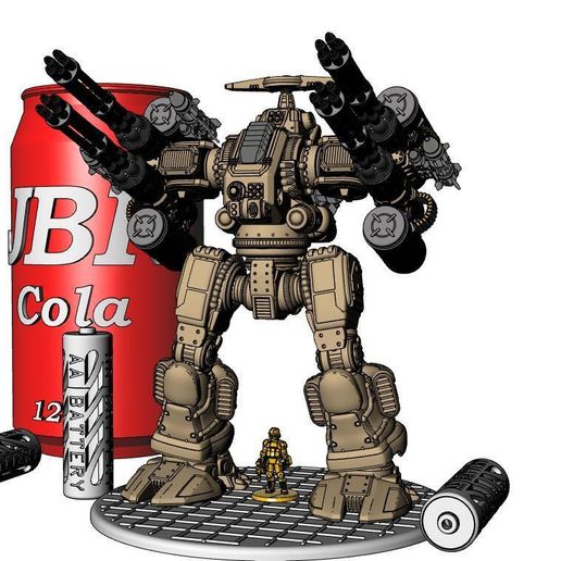 🔫 Project Fusileer-15mm Air Defense Mech (1/100th Scale)・ STL File for ...