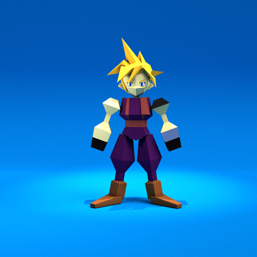 ☁️ Cloud Strife - Final Fantasy VII・Free STL File for ・Cults