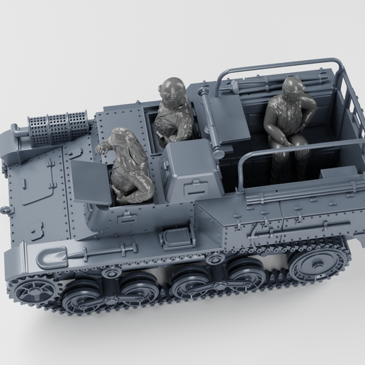 💯 Type 100 Te-Re observation tankette + 2 Tankmen (Japan, WW2)・ 3D File ...