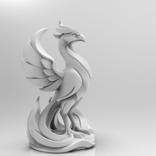 🦅 Mystical Phoenix Minimalist Sculpture・ STL File for 3D printing・Cults