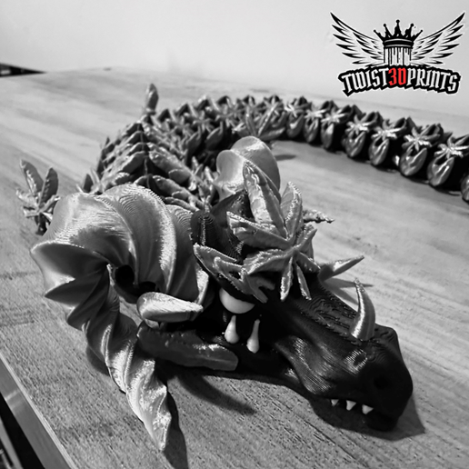 🐉 Hemp Dragon 420, Articulated Dragon Flexi・ STL File for 3D printing・Cults