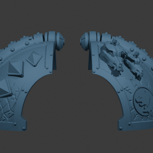 🛰 Space Wolf Saturnine Pauldrons・ STL File for 3D printing・Cults