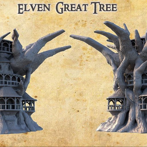 STL file Elven Great Tree 28 mm Tabletop Terrain 🧝 ・3D printable model ...
