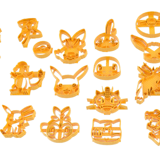 🐉 Pokemon's CALLET CUTTER (Pack of 17)・ STL File for 3D printing・Cults