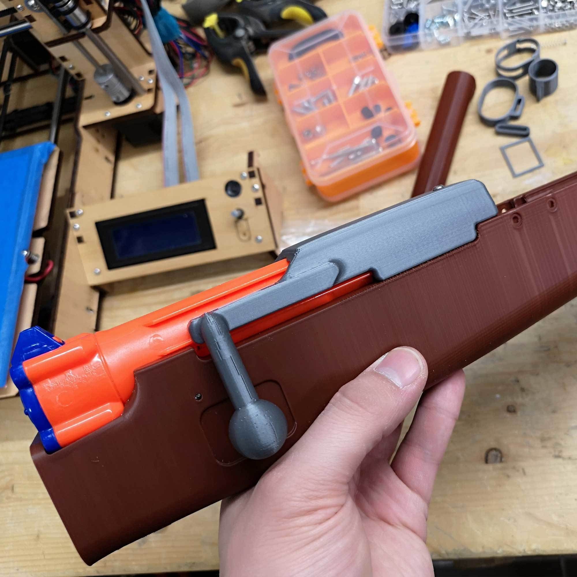 STL file NERF Kar98K inspired Sharpfire Conversion Mod・3D printer design to download・Cults
