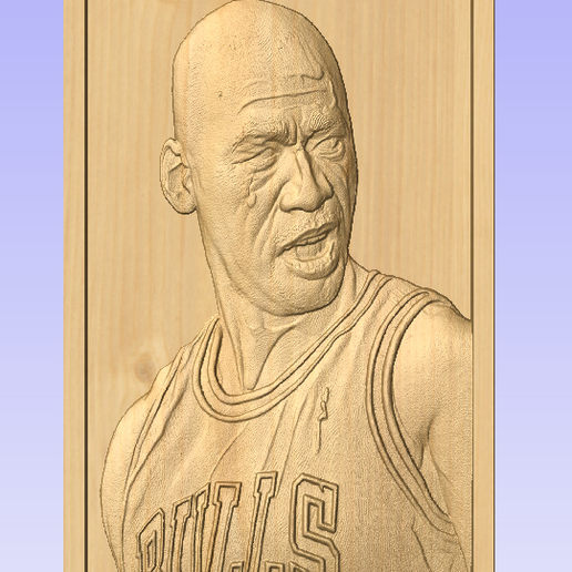 🇯🇴 Jordan Basketball Legend STL Relief – CNC 3D Model for Wood Carving ...
