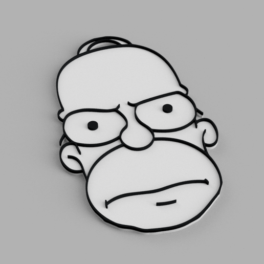 😡 Homer Simpson Angry Head Wall Picture・Free STL File for ・Cults