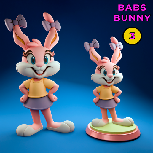 ♾️ Babs Bunny - Retro Infinity 3D Figure (Tiny Toons Nº3)・ STL File for ...