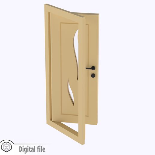 🚪 1:12 miniature Functional Door style 5 multi-color and multi-material ...