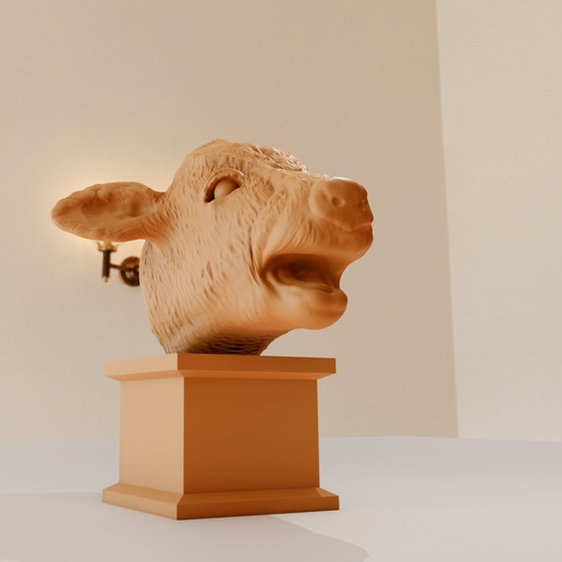 STL file cow calf head bust mouth open looking up stl 🐄 ・3D printing ...