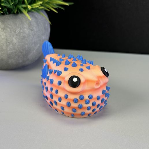 🐠 Cute Puffer Fish・Free STL File for 3D printing・Cults