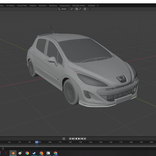 🚙 PEUGEOT 308 GTI・ OBJ File for 3D printing・Cults