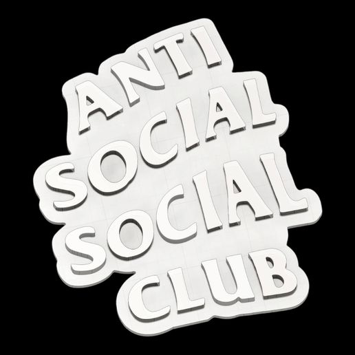 🚩 Anti Social Social Club 3D Print Logo・ OBJ File for 3D printing・Cults