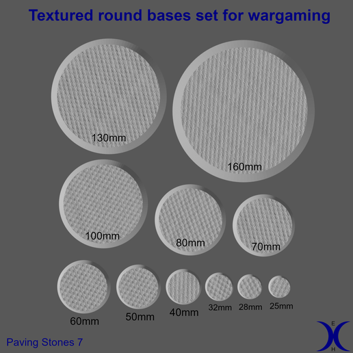 🟪 3 in 1 BUNDLE - Paving Stones 7 texture Bases Set (round, square and ...