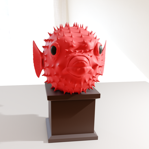 STL file puffer fish head bust stl 🐠 ・3D printing idea to download・Cults