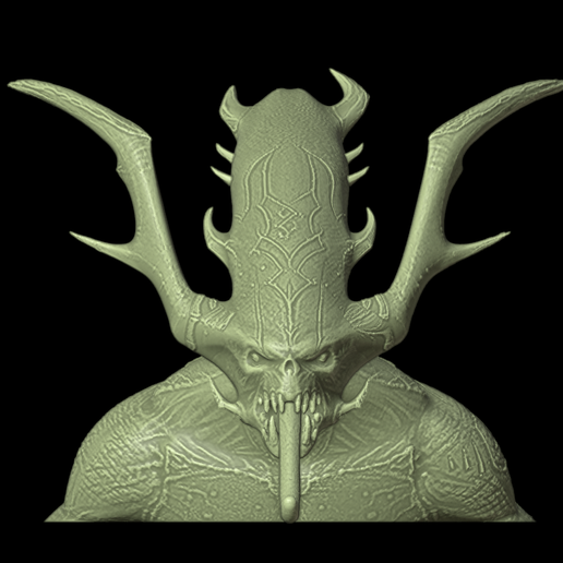 🛰 Space Marine BloodLetter Daemon Bust head sculpt for 3d printing・ STL ...