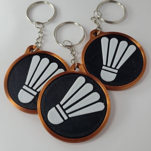 🏸 Badminton Key chain! Print on single-color printers! cool for on your ...
