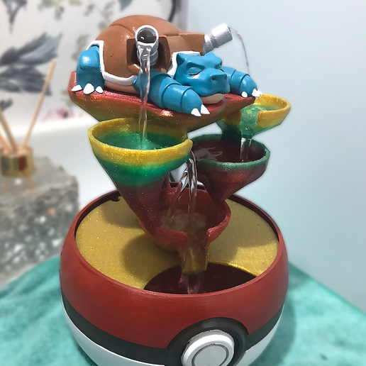 ⛲ BLASTOISE FOUNTAIN - Easy print・ STL File for 3D printing・Cults