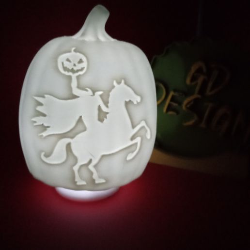 STL file Headless Horsemen Halloween Pumpkin Lights 🎃 ・3D print design ...