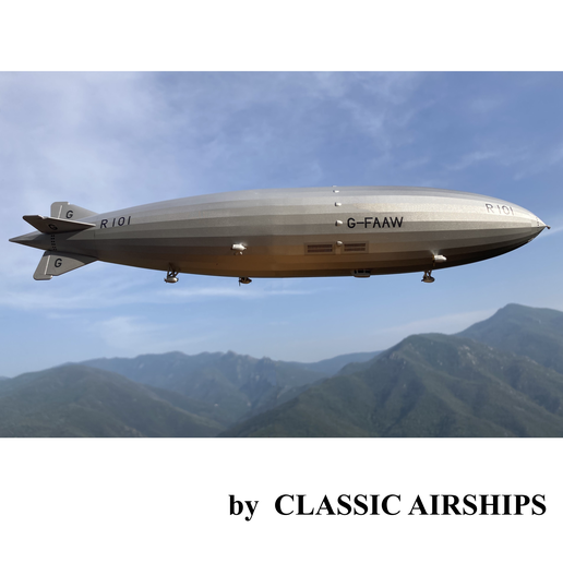 ️ R101 Airship 1930 in 1:600 and 1:700 scale・ 3D File for 3D printing・Cults