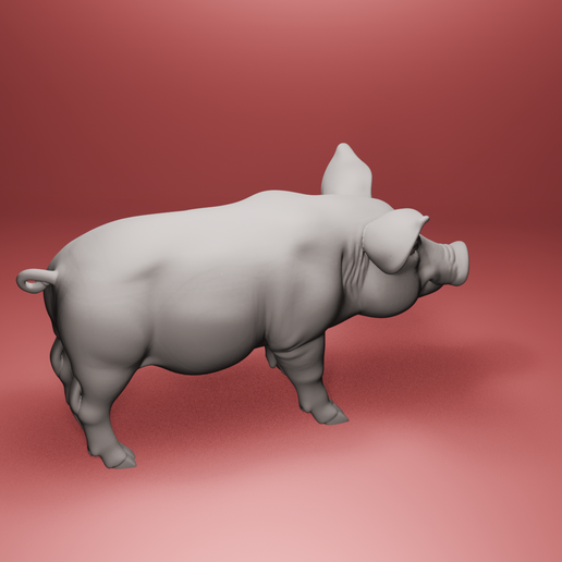 🐖 Cute Cartoon Pig STL – Chibi Full-Body Pig 3D Model for Printing ...