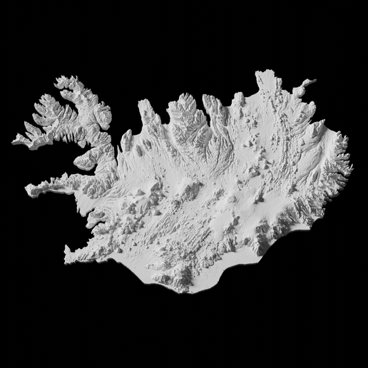 🇮🇸 Iceland Topographic Map - 3D Terrain Elevation - Relief 3D Map of ...