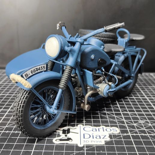 🏍️ BMW R75 motorcycle with sidecar・ 3D File for 3D printing・Cults