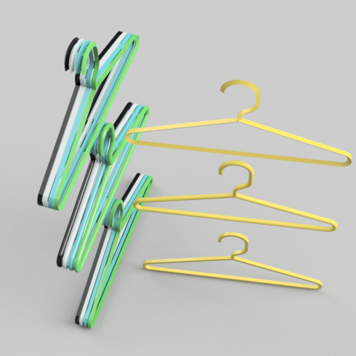 STL file Plastic hangers 3 models 🧞‍♂️ (OBJ)・Model to download and 3D ...