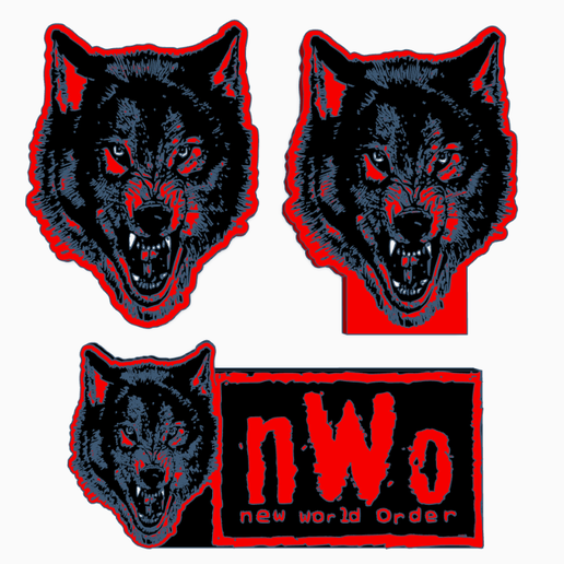 🤼 3x nWo WOLFPAC (WCW) Logo Display by MANIACMANCAVE3D・ STL File for 3D ...