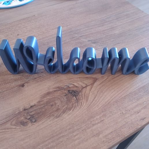 🌳 welcome Freestanding Sign home decor・Free STL File for 3D printing・Cults