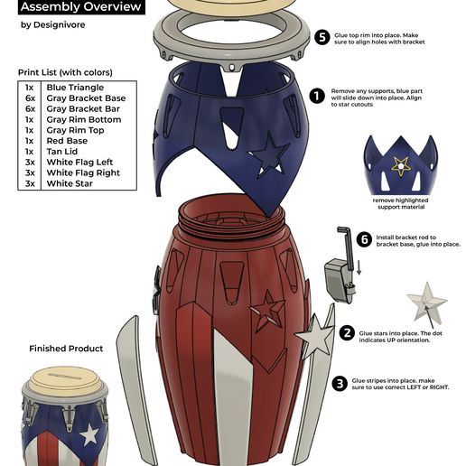 🥁 Puerto Rico Conga Drum Piggy Bank・ 3D File for 3D printing・Cults