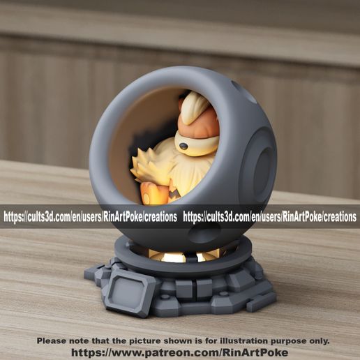 🐉 Growlithe in healing machine pods from pokemon (EASY PRINT NO SUPPORT ...