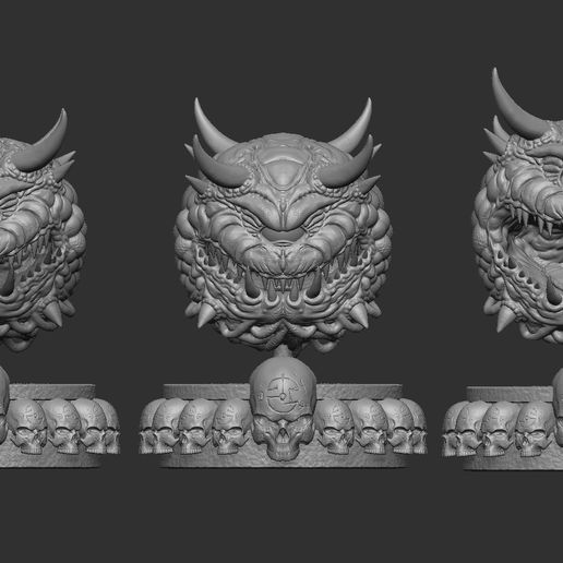 🔋 Classic DOOM Cacodemon - Light-Ready 3D Model with Battery Base (OBJ ...