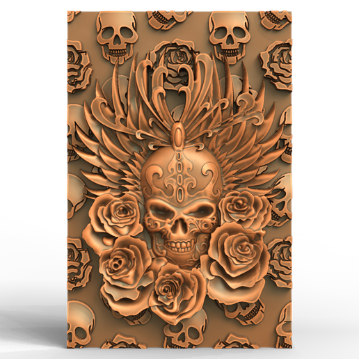 3D file 3D Model STL File for CNC Router Laser & 3D Printer 4187 Skull ...
