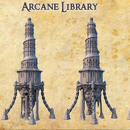 🎲 Arcane Library 28 mm Tabletop Terrain・ STL File for 3D printing・Cults