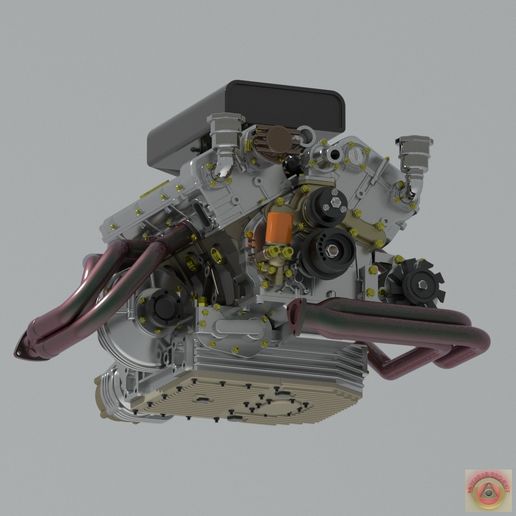 🦖 FERRARI DINO 246 GT - ENGINE and GEARBOX・ STL File for 3D printing・Cults