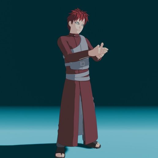 👨 Gaara from Naruto Low Poly・ STL File for 3D printing・Cults