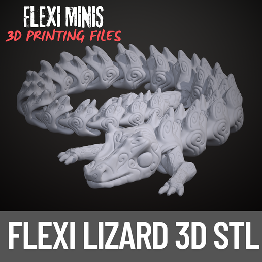 🦎 Flexi Ancient Ornament Lizard Print In Place 3D Stl・ STL File for 3D ...