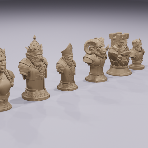 ♟️ Dwarf Themed Chess Set・ STL File for 3D printing・Cults