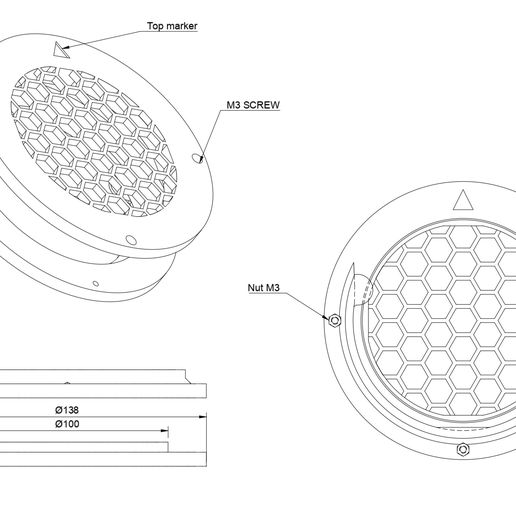 Free STL file Ventilation grille 100mm 🧞‍♂️ ・3D printer model to ...