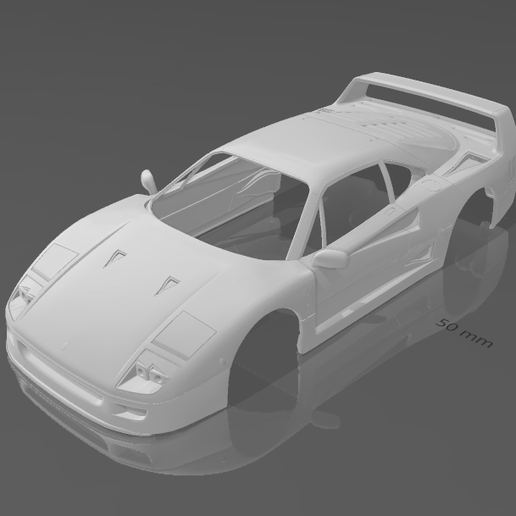 🐚 Ferrari F40 Shell Body - Divided Parts for Easy Printing・ STL File for 3D printing・Cults