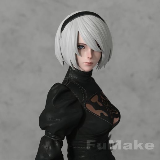 🎮 1/4 NEIR : AUTOMATA 2B 3D PRINTING FIGURINE・ STL File for 3D printing ...