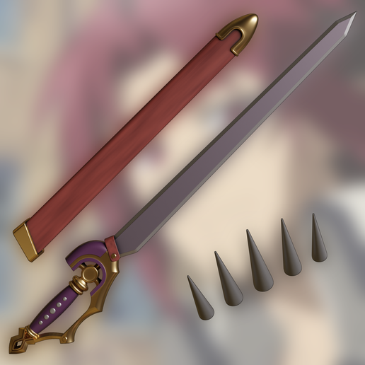 🗡️ Crowley Eusford sword Seraph of The End・ 3D File for 3D printing・Cults