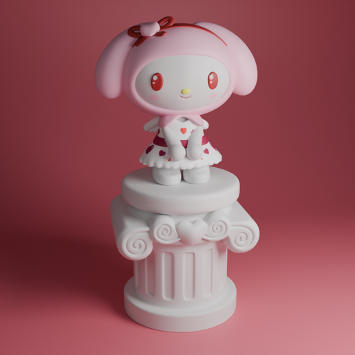 3D file My melody set san valentin 🎲 ・Model to download and 3D print・Cults