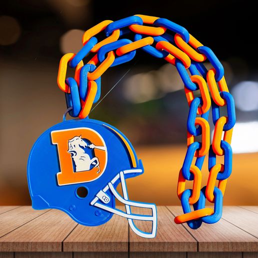 🪖 CHAIN HELMET BRONCOS DENVER RETRO NFL HELMET・ STL File for 3D ...