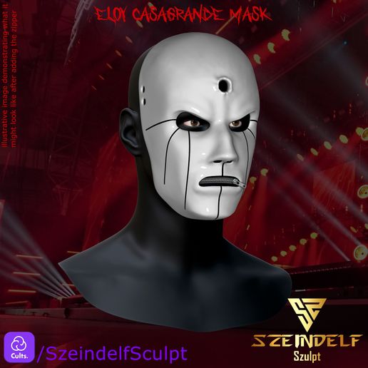 🪨 Eloy Casagrande Mask - Slipknot・ 3D File for 3D printing・Cults