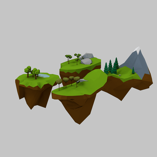 3D file Set of Floating Islands 🏞 ・3D print object to download・Cults
